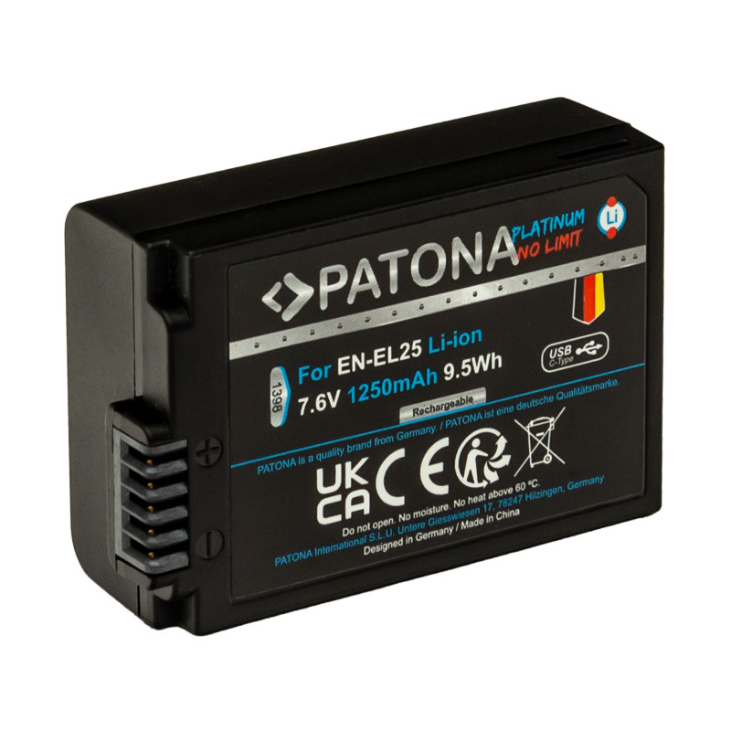 PATONA Platinum Battery with USB-C Input f. Nikon EN-EL25 | Gjirafa50