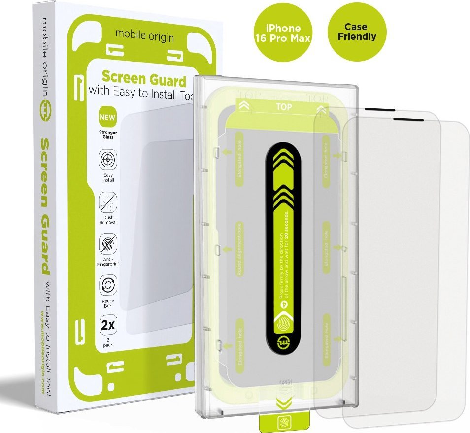 Xham mbrojtes Mobile Origin per iPhone 16 Pro Max, 9H, 2 cope, | Gjirafa50