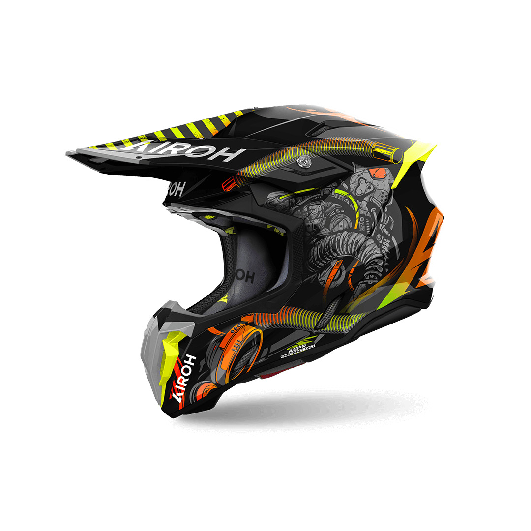 Kaska motocross Airoh Twist 3 Toxic, madhesia S, per burra, e zeze ...